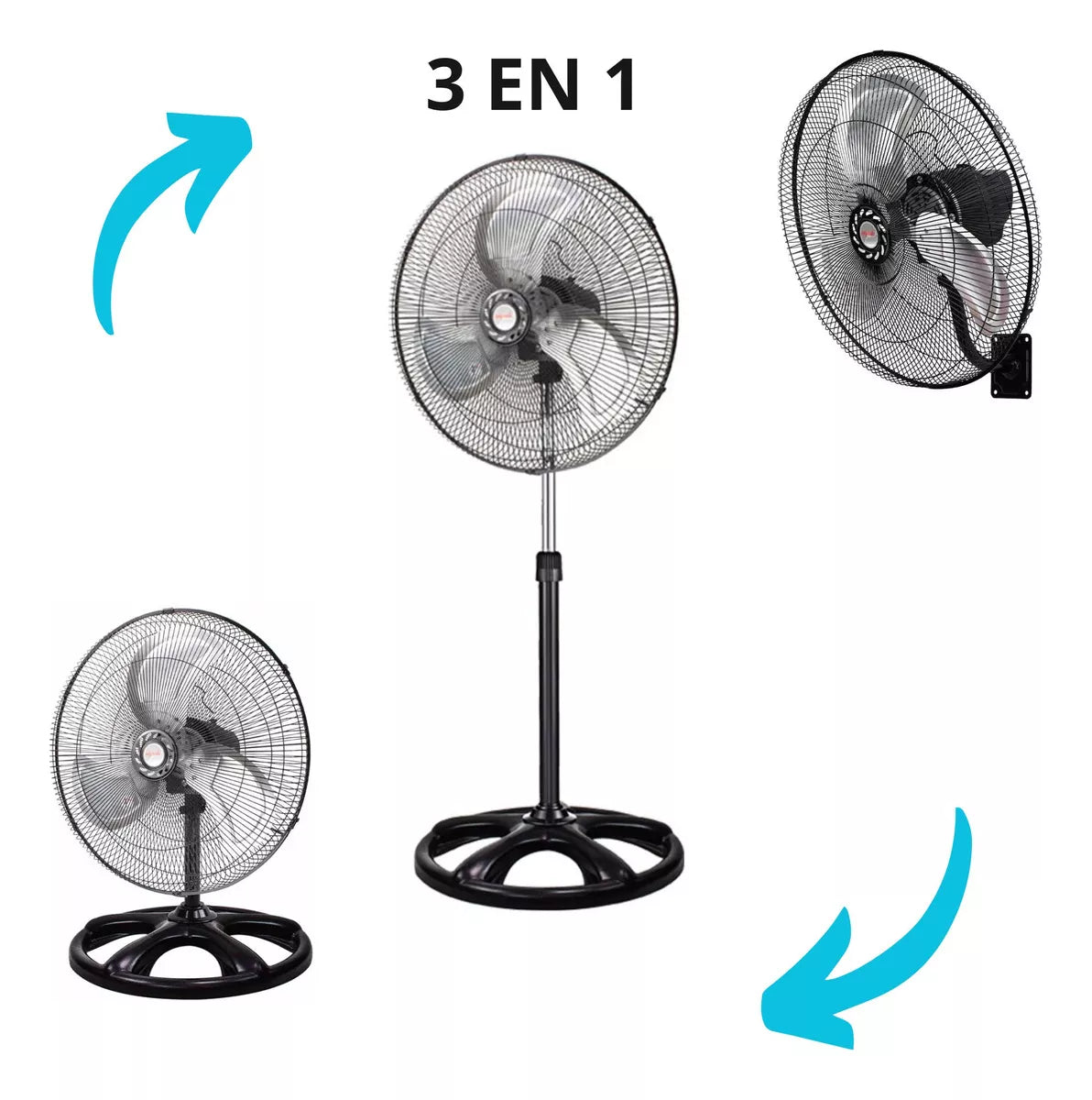 Ventilador 3 En 1 Mytek 3398 plus 2o pulgadas, 3 aspas metalicas, 3 ve ...